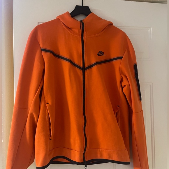 Nike | Sweaters | Orange Tech Fleece Jacket | Poshmark